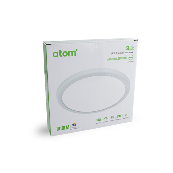 Slide 16W LED Downlight with Adjustable Cut-Out - Atom Lighting
